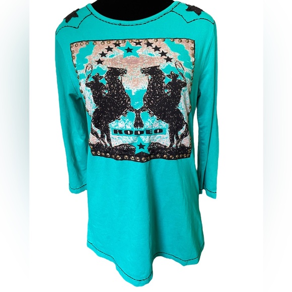 tunique | Tops | New Tunique Turquoise Rodeo Rugged Equestrian Western ...